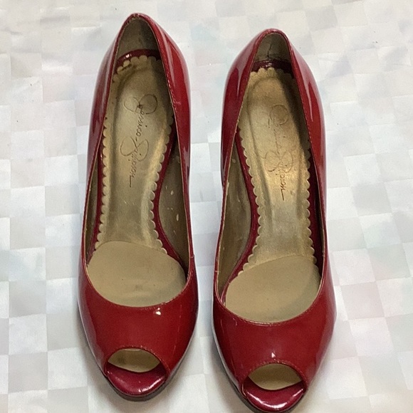 Jessica Simpson | Shoes | Jessica Simpson Red Patent 4 Heels Size 6 ...